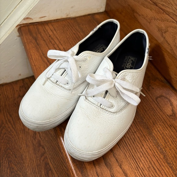 Keds | Shoes | Keds White Leather Sneakers | Poshmark